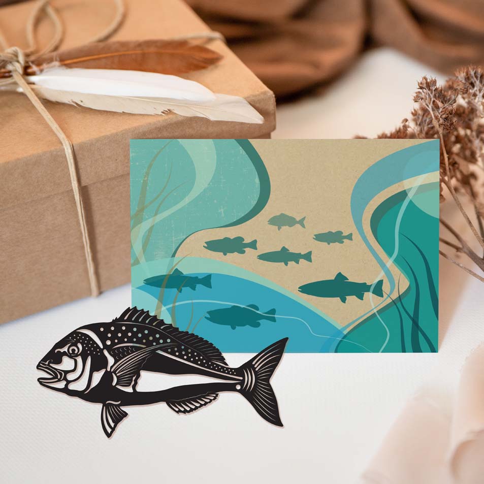 Metal Art Card - Snapper – Wild Kiwi