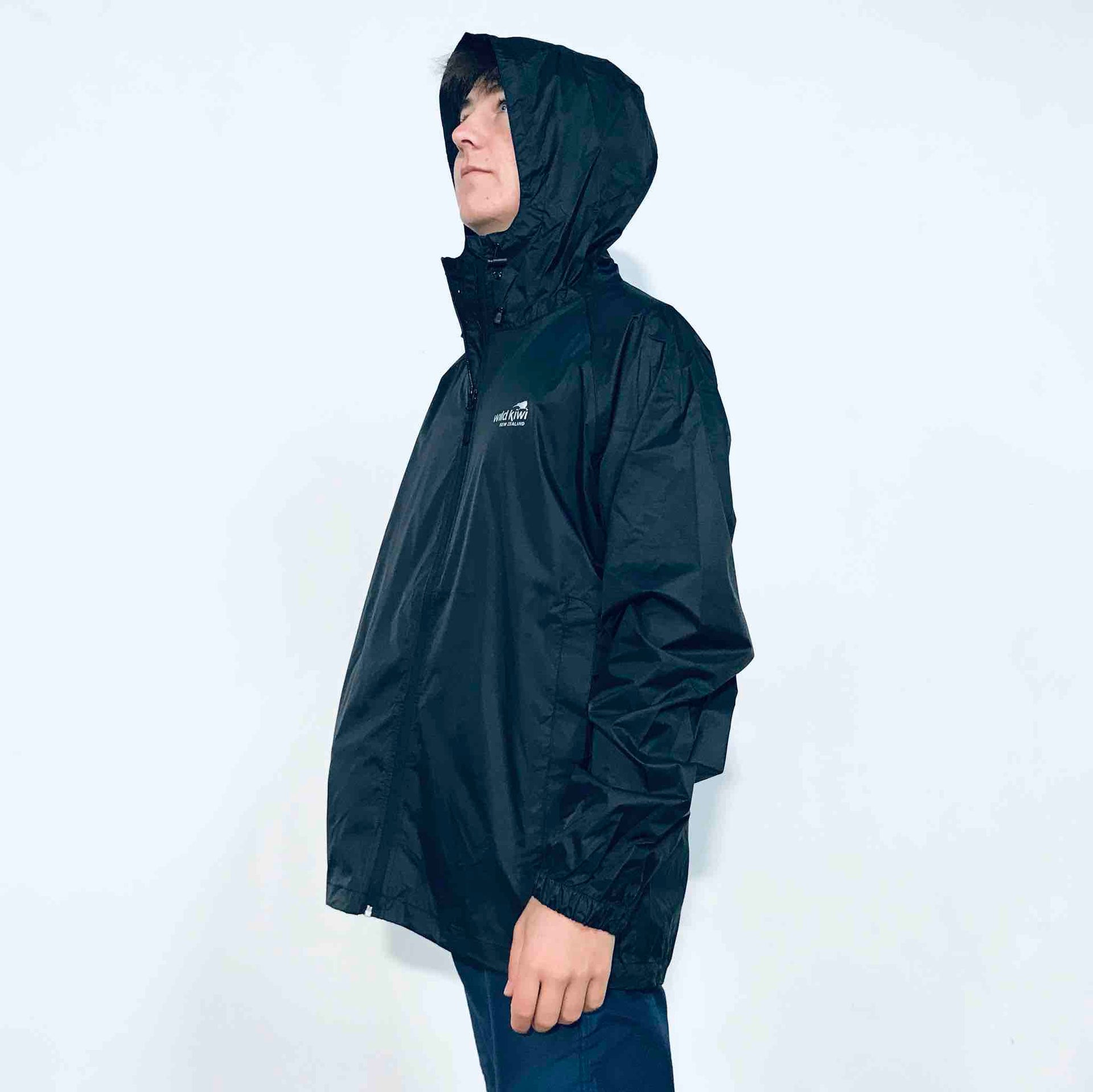 Wild Kiwi New Zealand Black Packable Raincoat Jacket Online Store